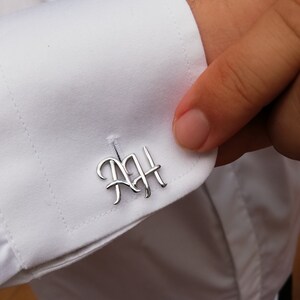 Silver Cufflink, Initial Cufflink, Letter Cufflink, Custom Initial ...