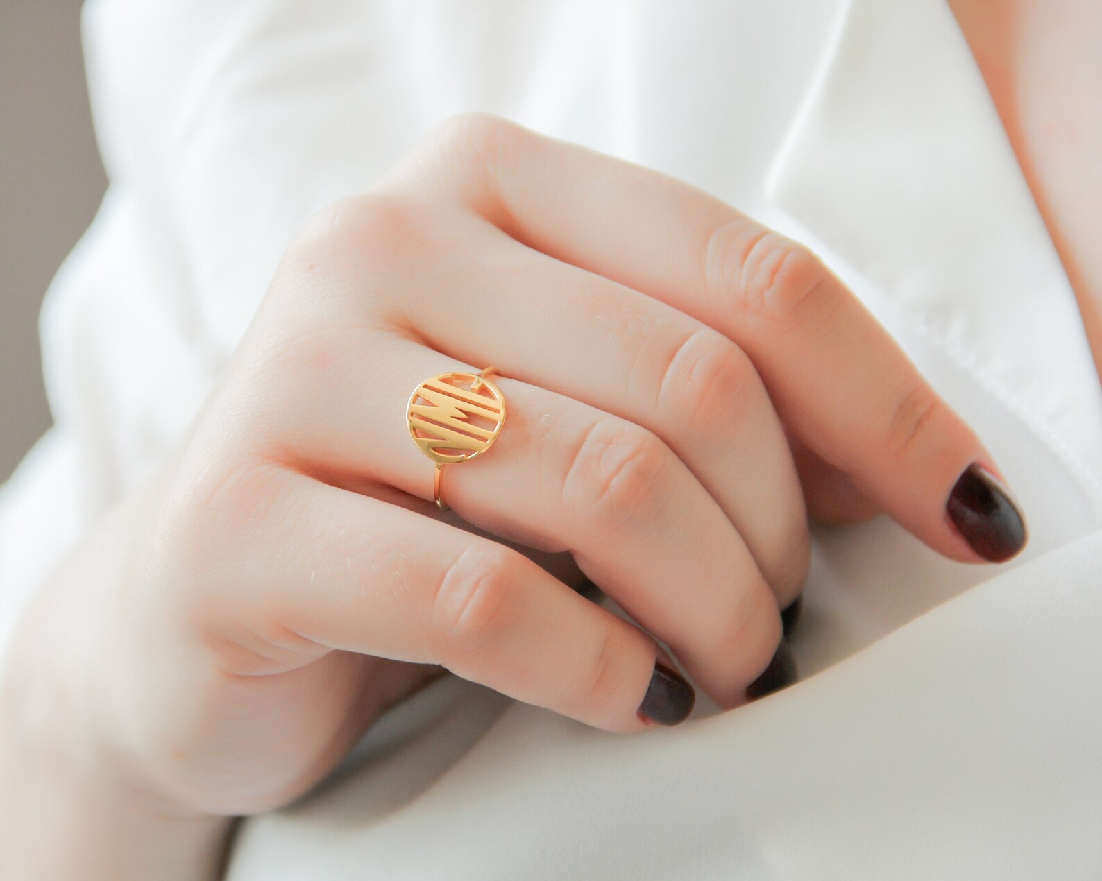 Custom Monogram Ring, Letter Monogram Jewelry, Adjustable Letter ...