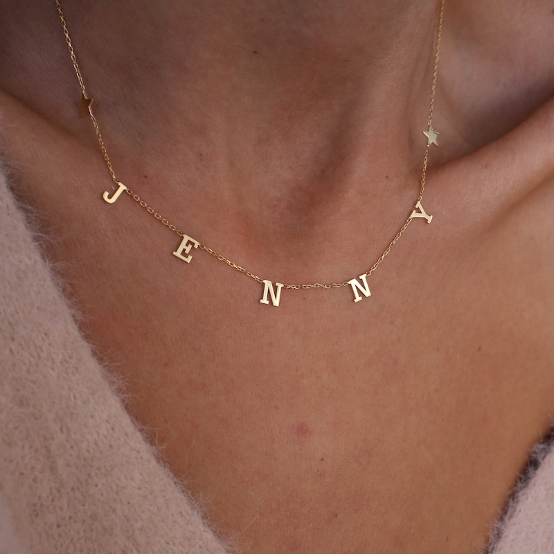 Dangle Letter Necklace - Etsy