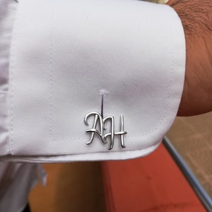 Silver Cufflink, Initial Cufflink, Letter Cufflink, Custom Initial ...