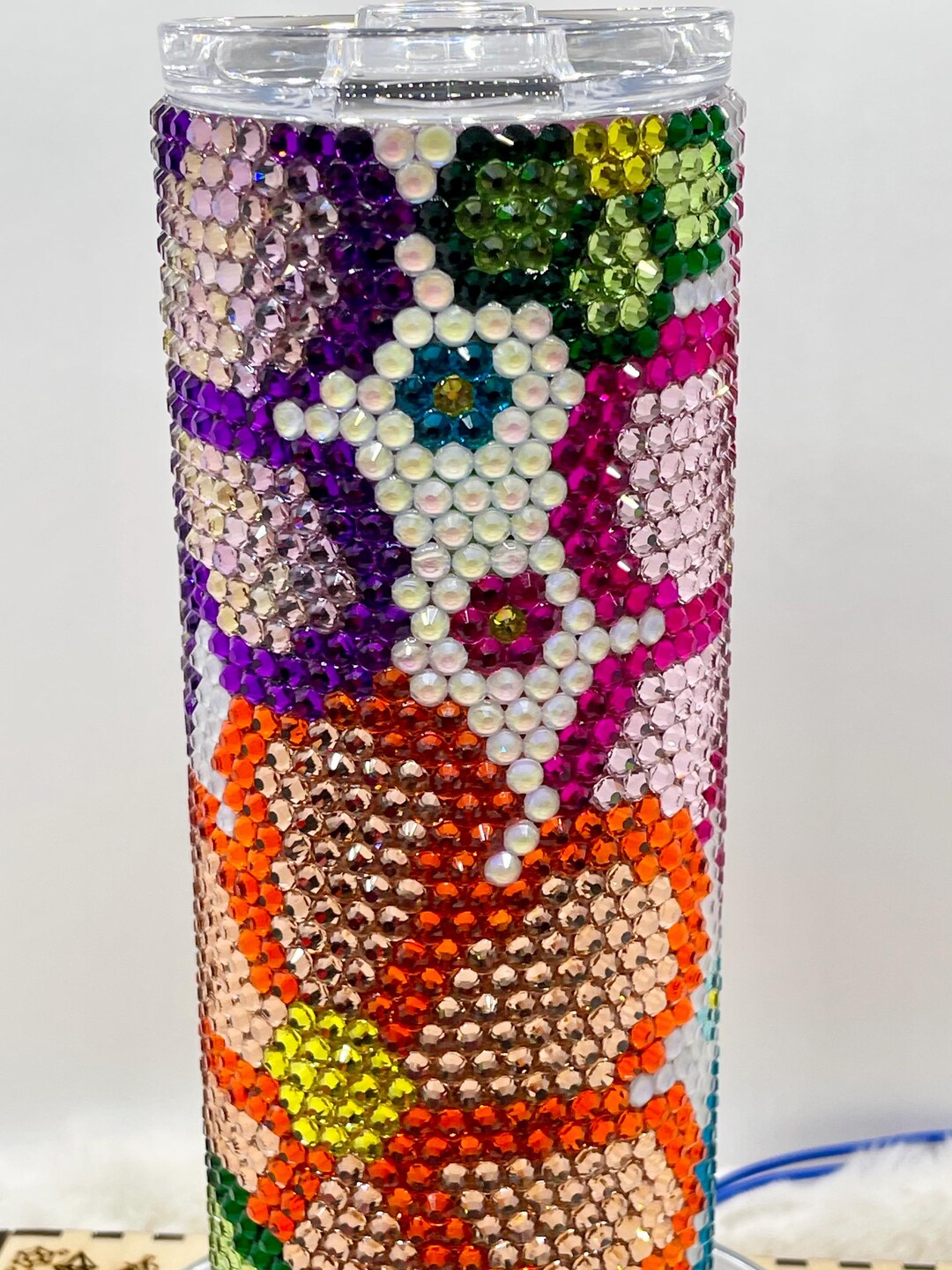 Flower Power Bling Tumbler - 20 Oz. - Etsy
