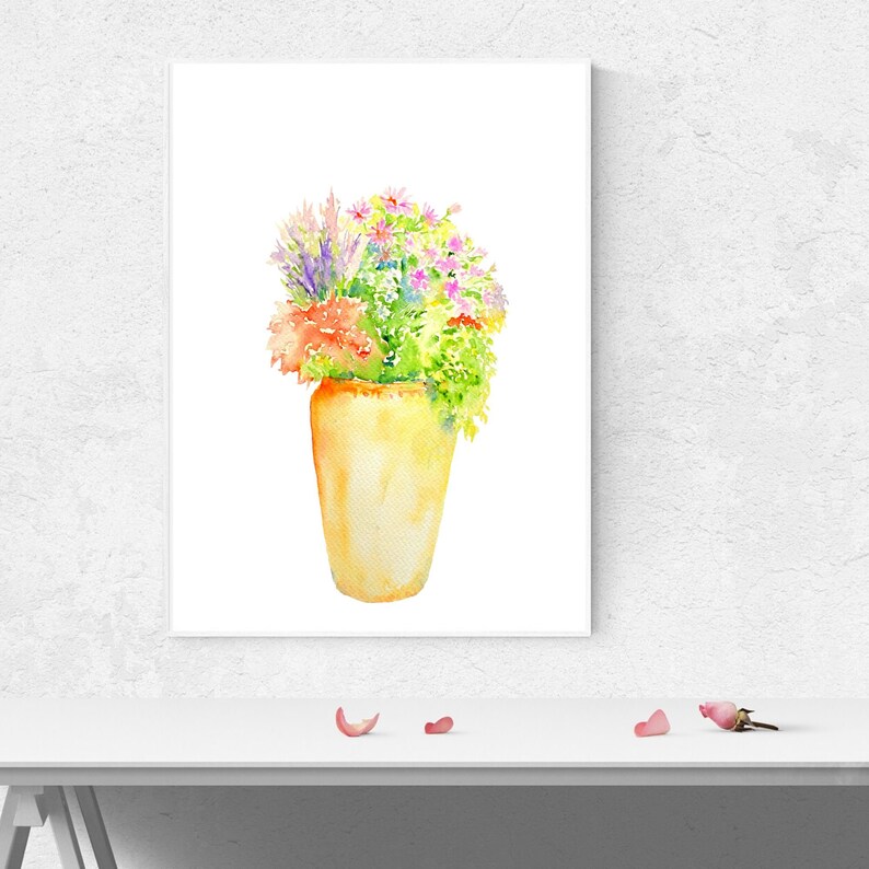 Spring Flower Watercolour Wall Art Printable Home Decor - Etsy Australia