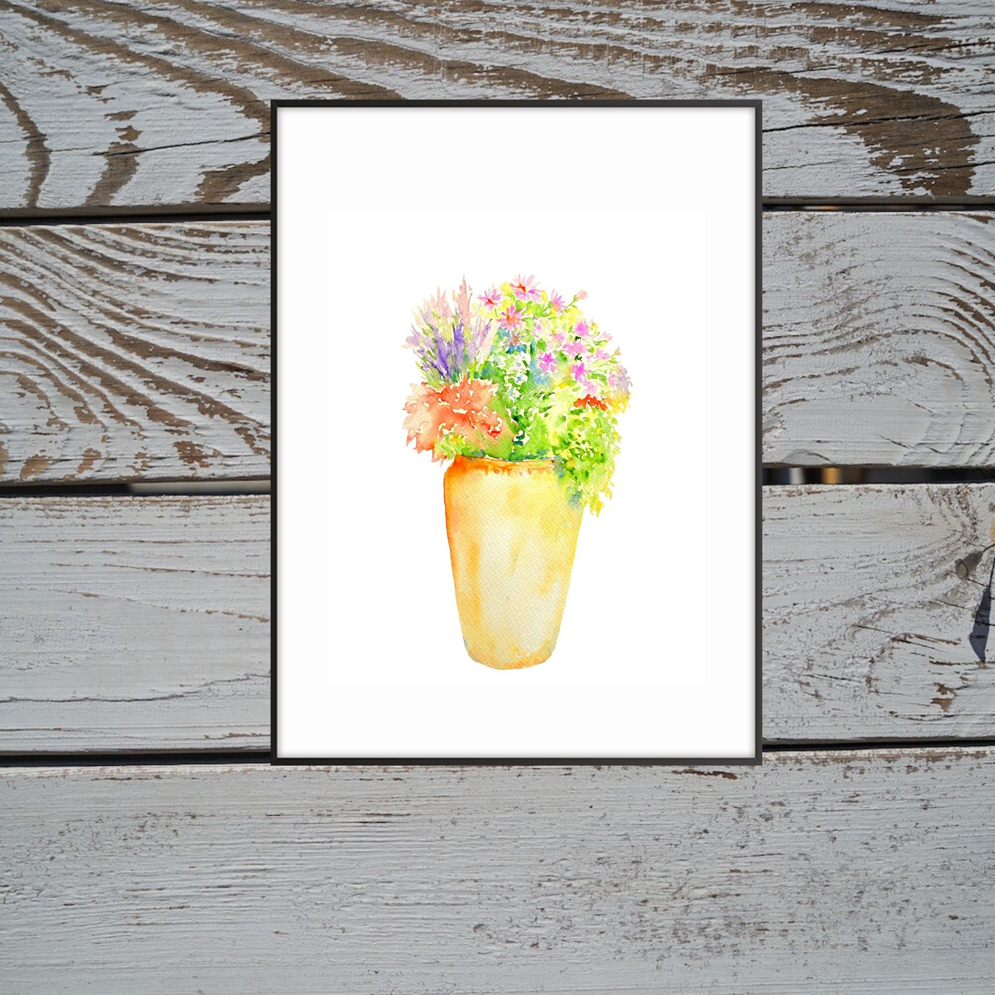 Spring Flower Watercolour Wall Art Printable Home Decor - Etsy Australia