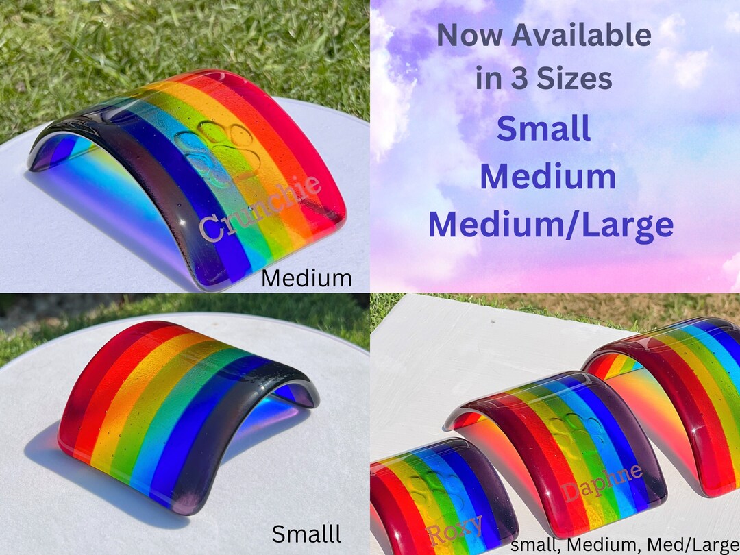 Glass Rainbow Bridge Pet Memorial, Personalised With Name and or Paw ...