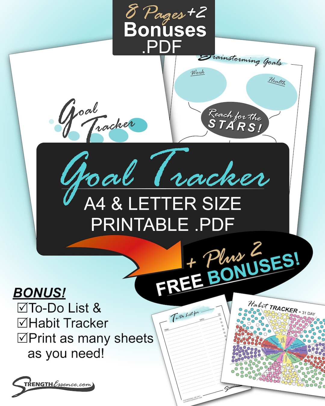 Goal Tracker, Goal Planner, Goal Worksheet, Goal Planning Kit, Planner ...
