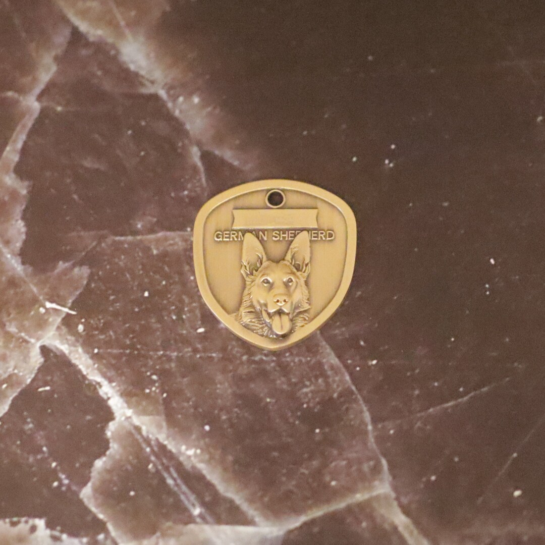 German Shepherd Shield Shape Personalized Name Tag•id Tag•dog Tag ...