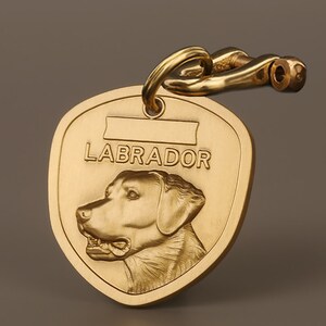 Labrador Retriever Shield Shape Dog Tag ID Tag Laser Deep Engraving ...