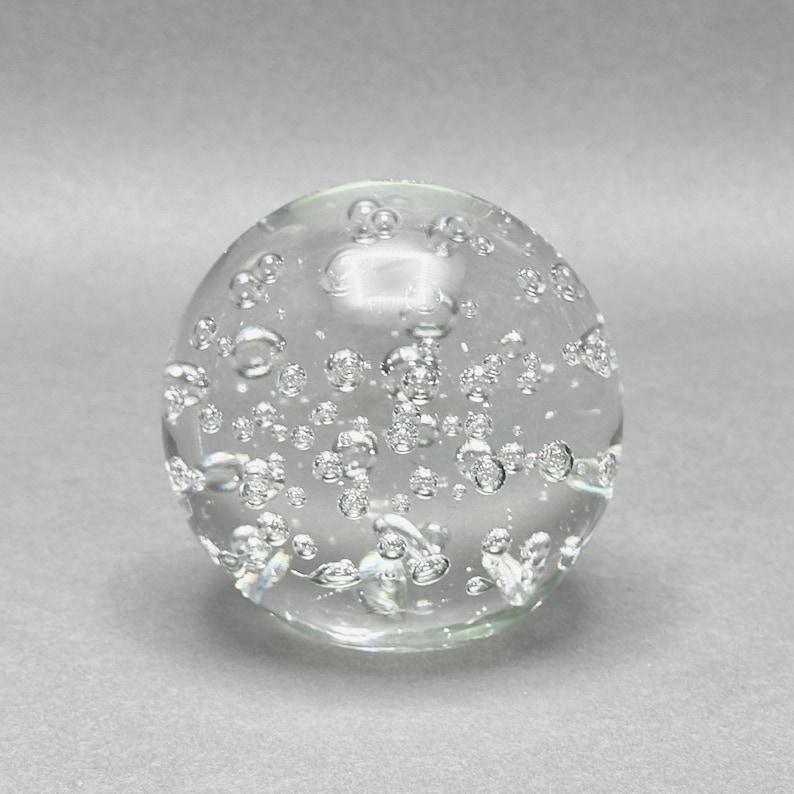 Vintage Clear Glass Paperweight With Controlled Bubble - Etsy