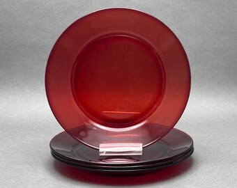 Red Glass Plates | Etsy