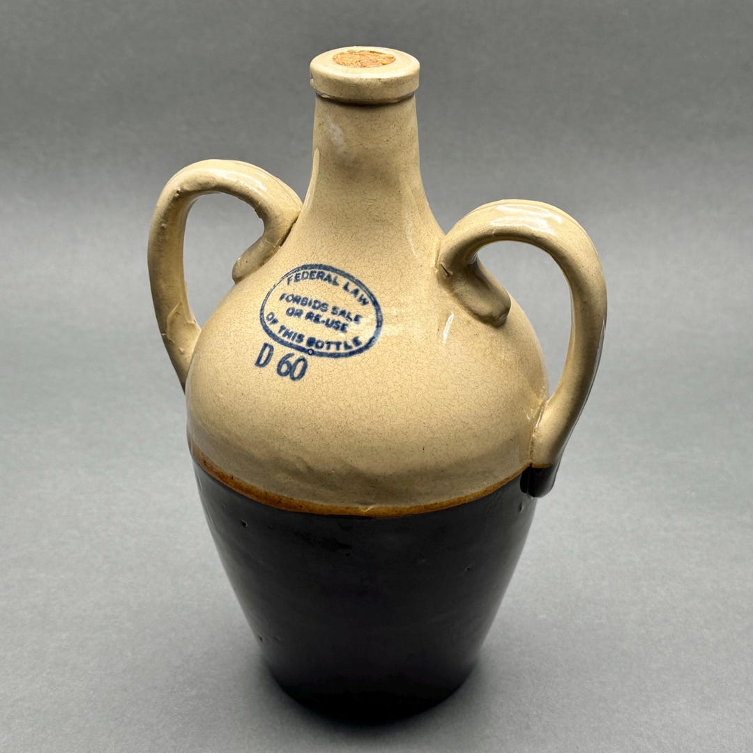 Vintage Prohibition Era Applejack Brandy Two-tone Double Handled ...