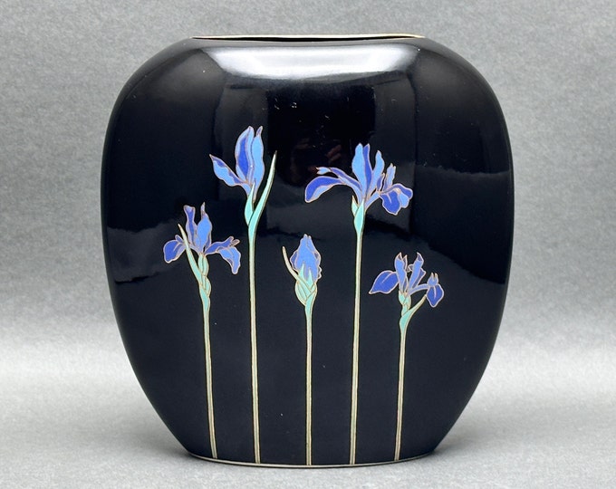 Vintage Otagiri "blue Iris" Oval Porcelain Vase. Made in Japan. - Etsy