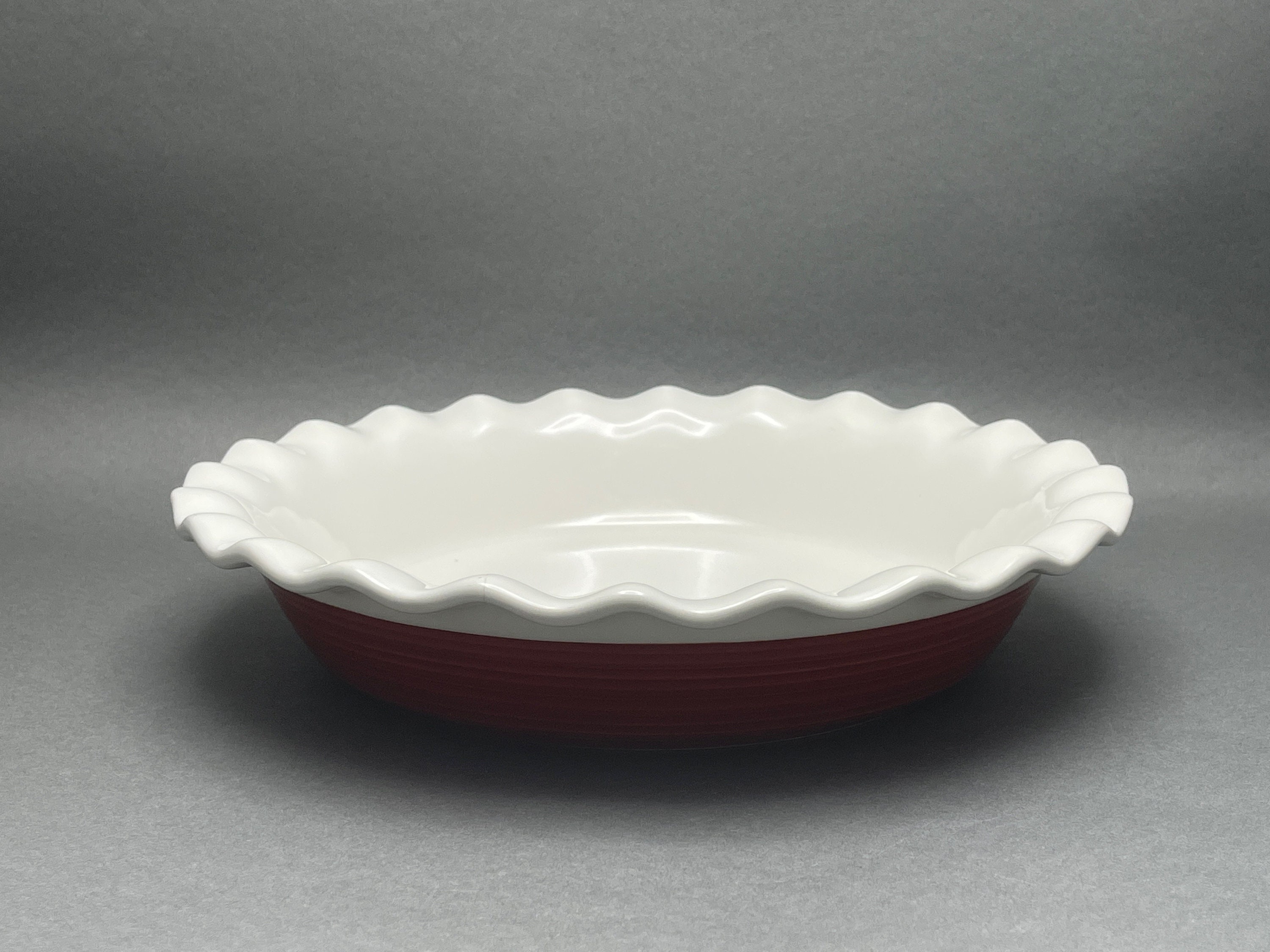 Vintage Corningware etch Red Stoneware Pie Pan - Etsy