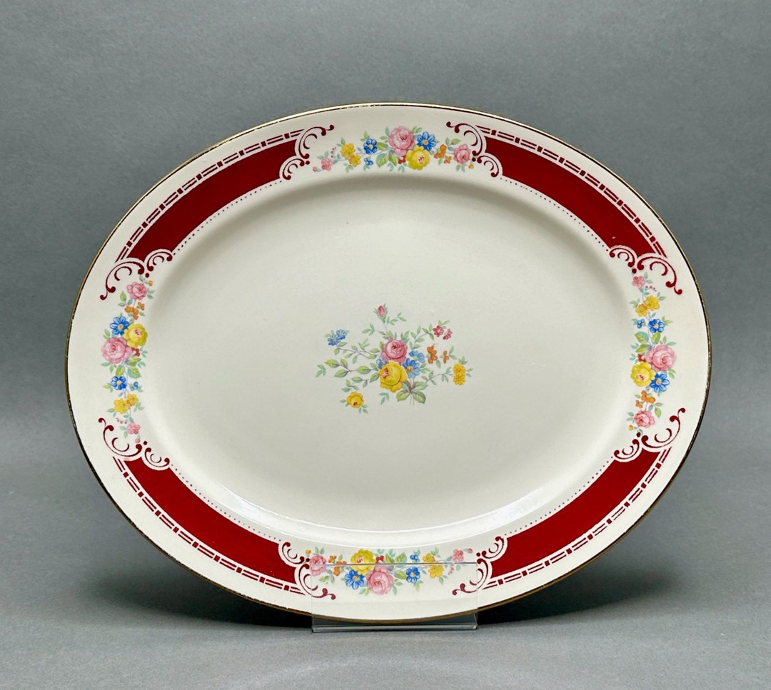 Vintage Homer Laughlin brittany Majestic F54 N6 Oval Serving Platter ...
