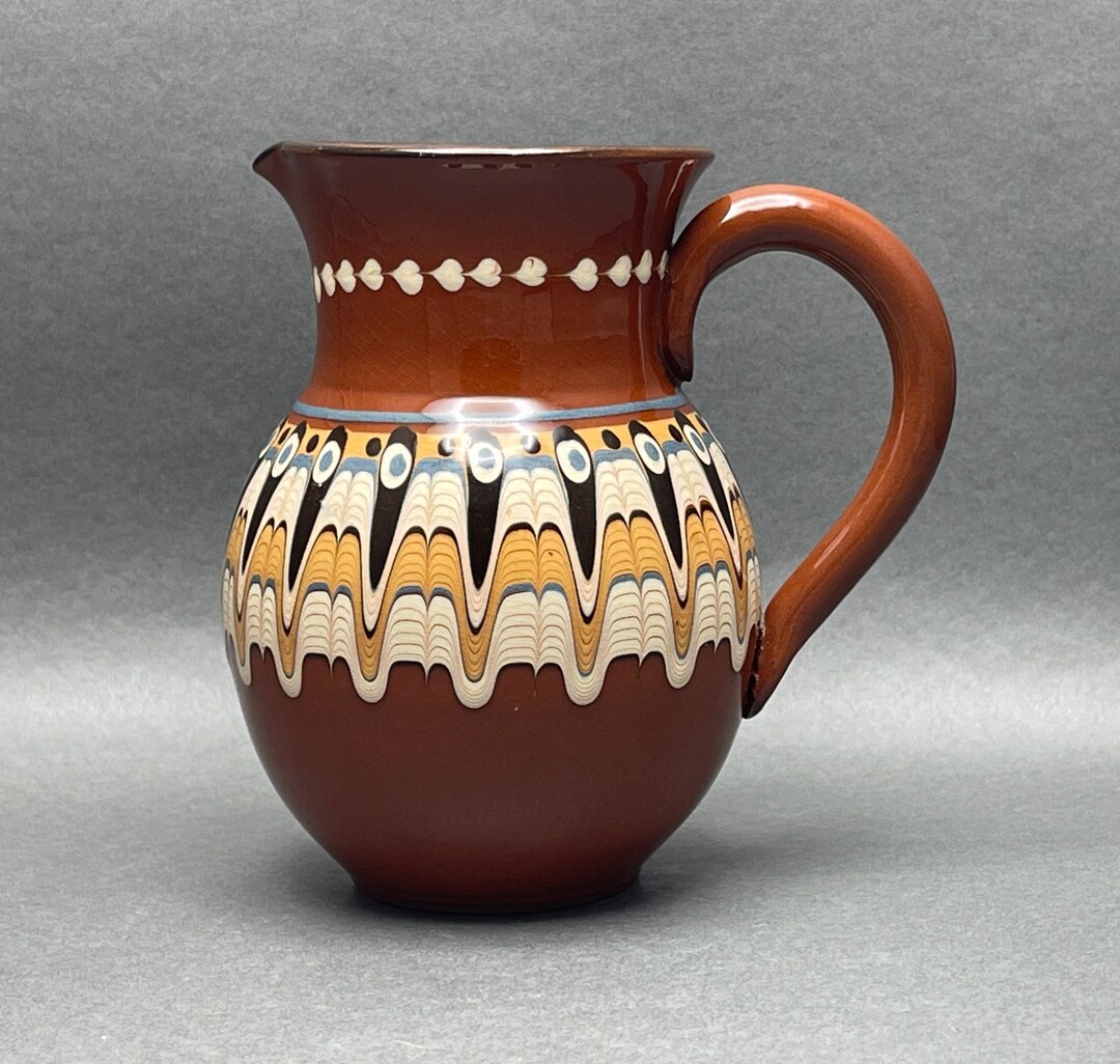 Vintage Bulgarian Redware Art Pottery Pitcher C. 1970's - Etsy