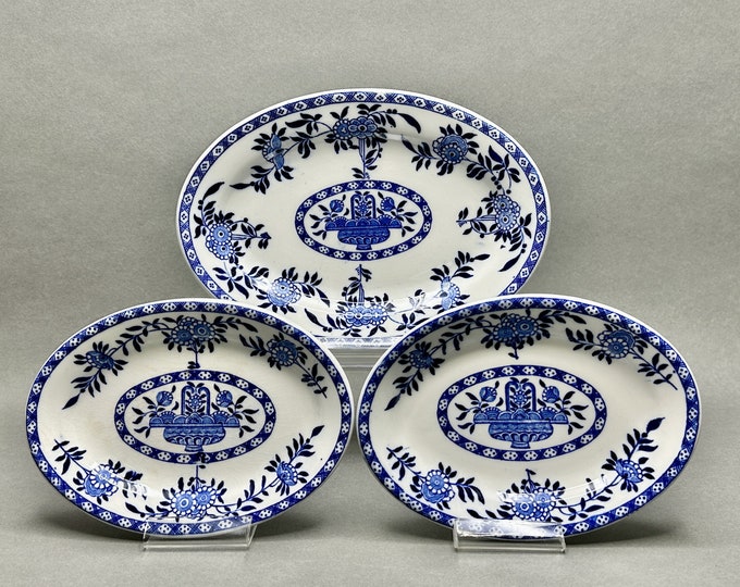 Antique Delph James M. Shaw & Co. New York Vitreous China Blue and ...