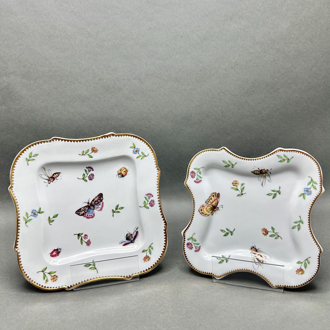 Vintage Pair of I. Godinger “primavera” Porcelain Plates With ...