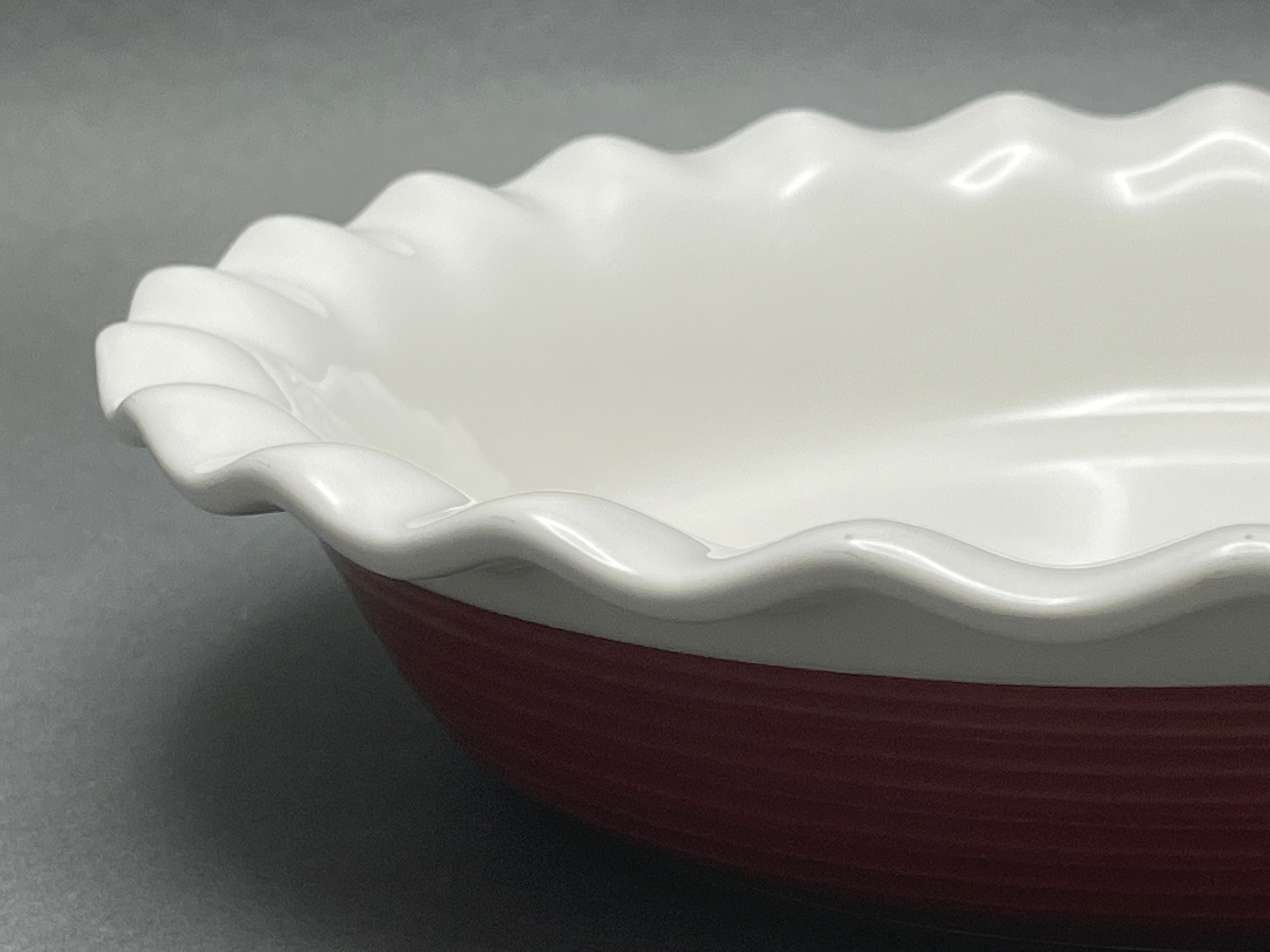 Vintage Corningware etch Red Stoneware Pie Pan - Etsy