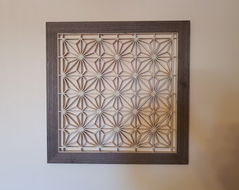 Wall Art Asa-no-ha Kumiko Pattern - Etsy UK