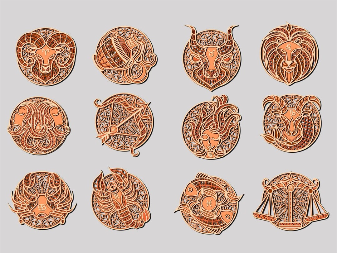 Zodiac Sign Wood Wall Art Multi Layered - Etsy