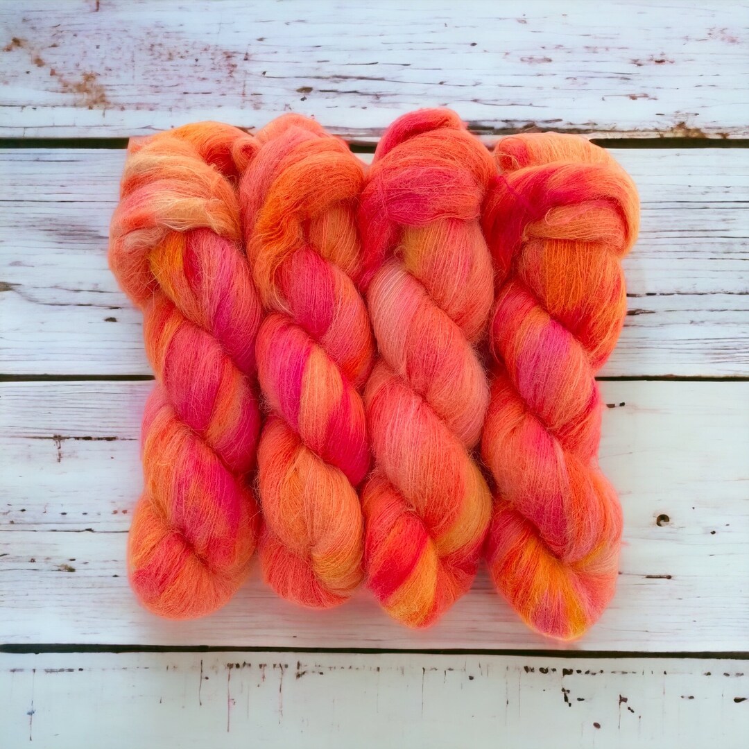 SUNSET Baby Suri Alpaca and Mulberry Silk Lace Weight Hand Dyed Yarn ...