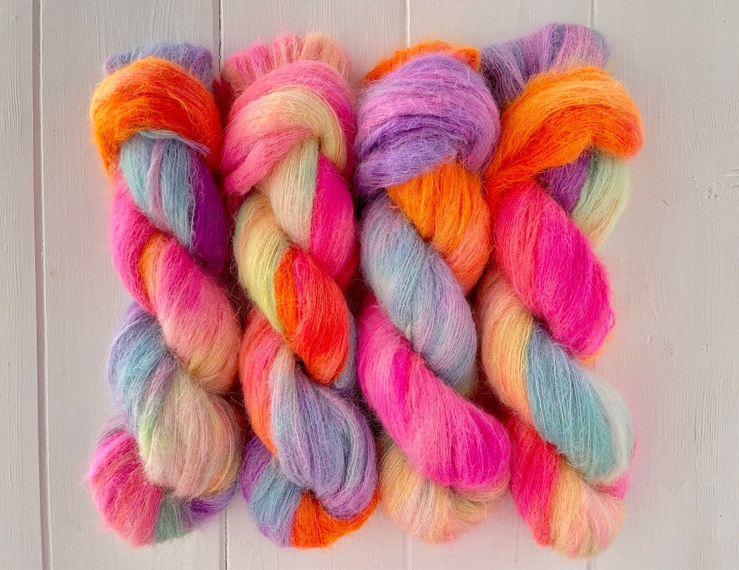 RAINBOW BUNCH Baby Suri Alpaca and Mulberry Silk Lace Weight Hand Dyed Yarn 50g - Etsy