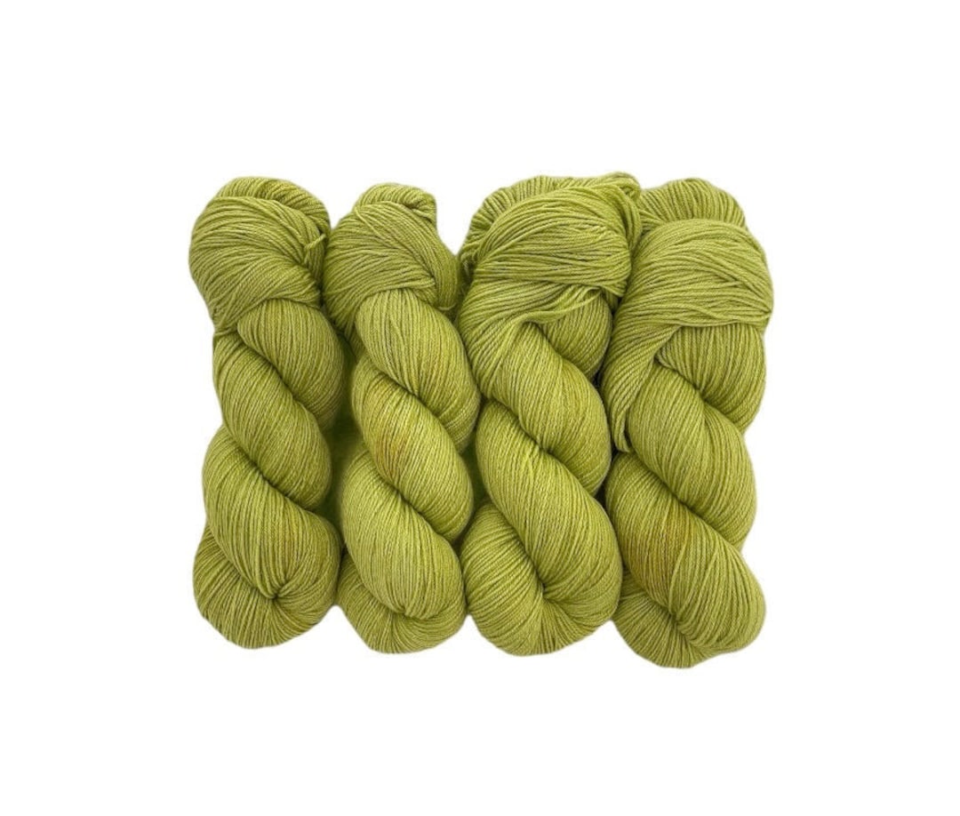 SOUR LIME - Hand Dyed Yarn - 100% Sustainable Merino Wool - Fingering ...