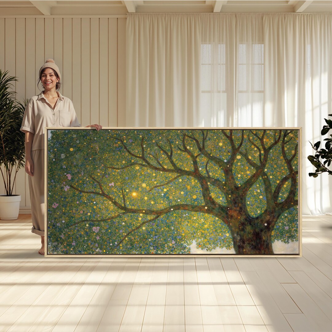 Spring Tree Framed Canvas Art Prints : Romantic Scenery Oversize Wall ...