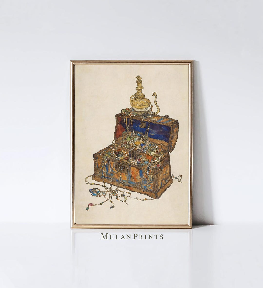 Expressionism Print | PRINTABLE Aladdin's Magic Lamp With Treasure ...