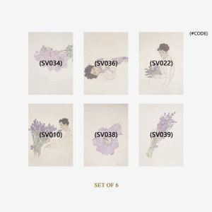 Original Vintage Lavender Woman Art Set 6 PRINTABLE Original Lavender ...