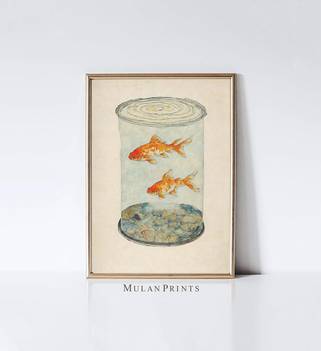 Expressionism Paint Goldfish | PRINTABLE Original Cute Goldfish ...