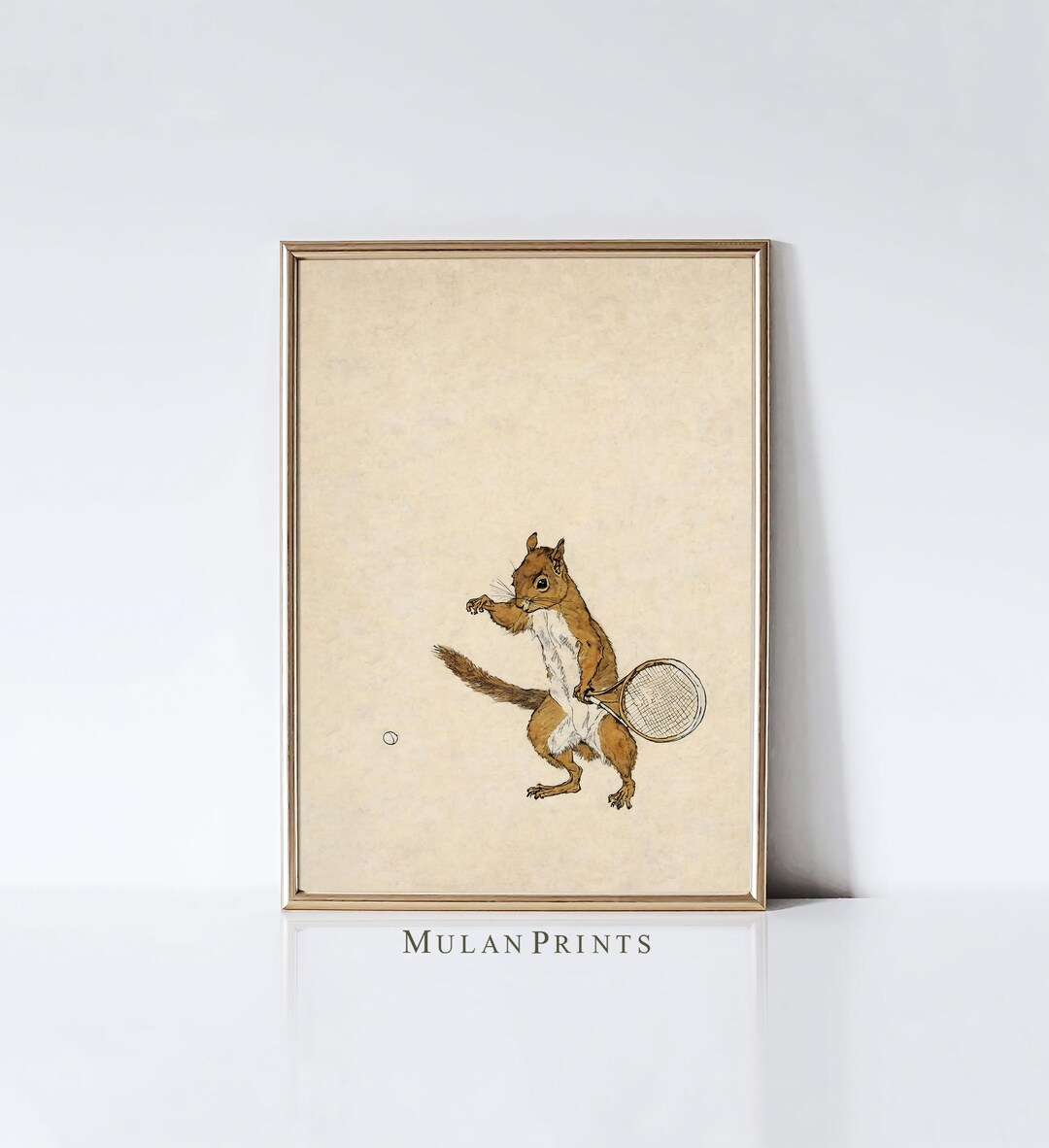 Kids-decoration Retro Cartoon Squirrel Tennis | PRINTABLE Printable ...