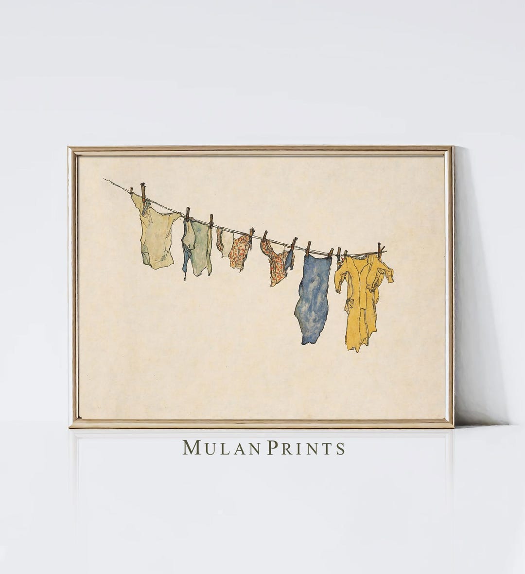 Dry Clothes Wall Art | Kids Laundry Room Prints | PRINTABLE Sketch Fine ...