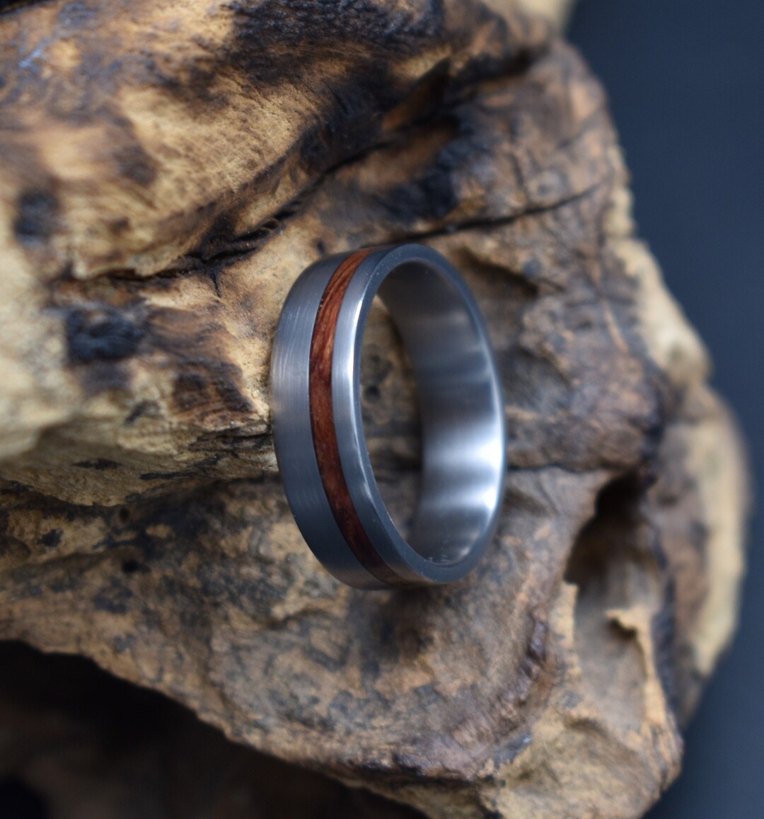 Engagement Rings Partner Rings Bentwood Wood Ring Titanium Ring With ...