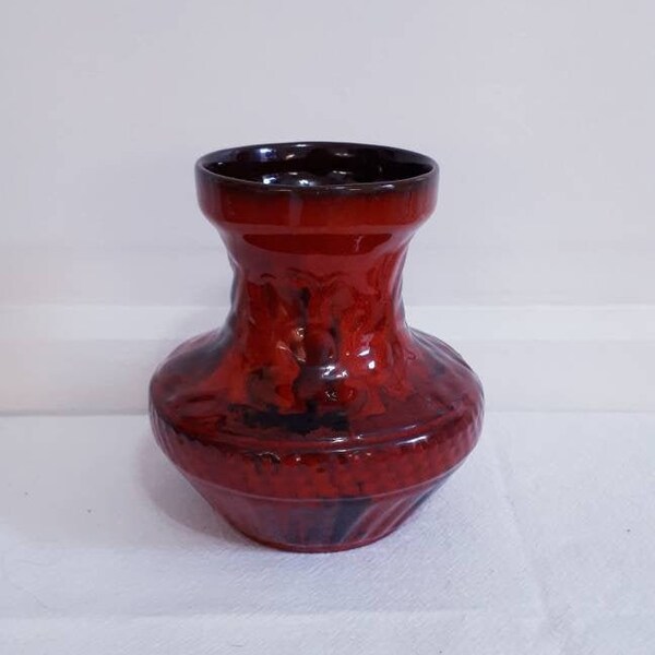 Red and Black Pottery Vase - Etsy
