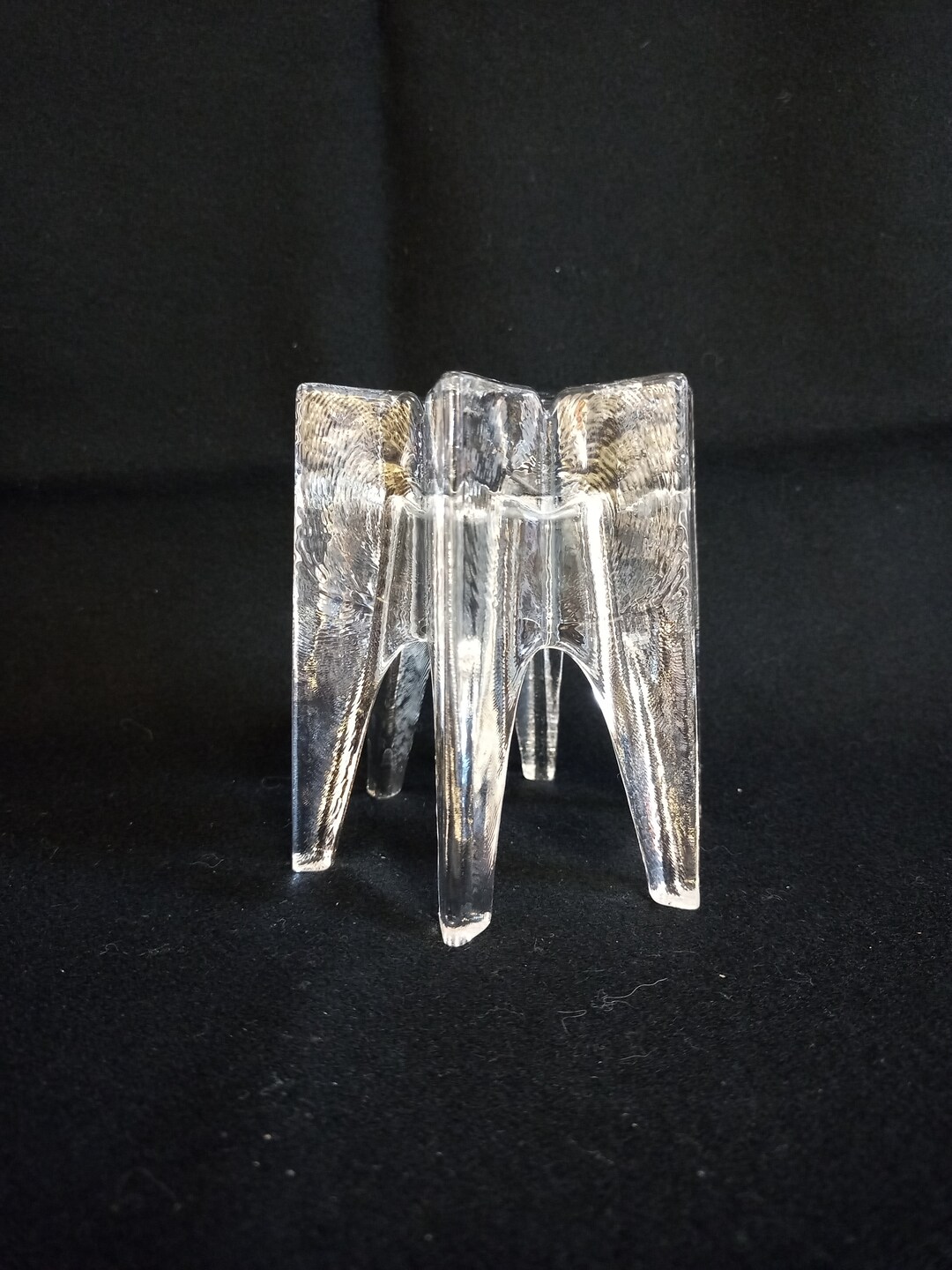 Vintage Bel Mondo Becker Design Clear Glass Candle Holder West Germany ...