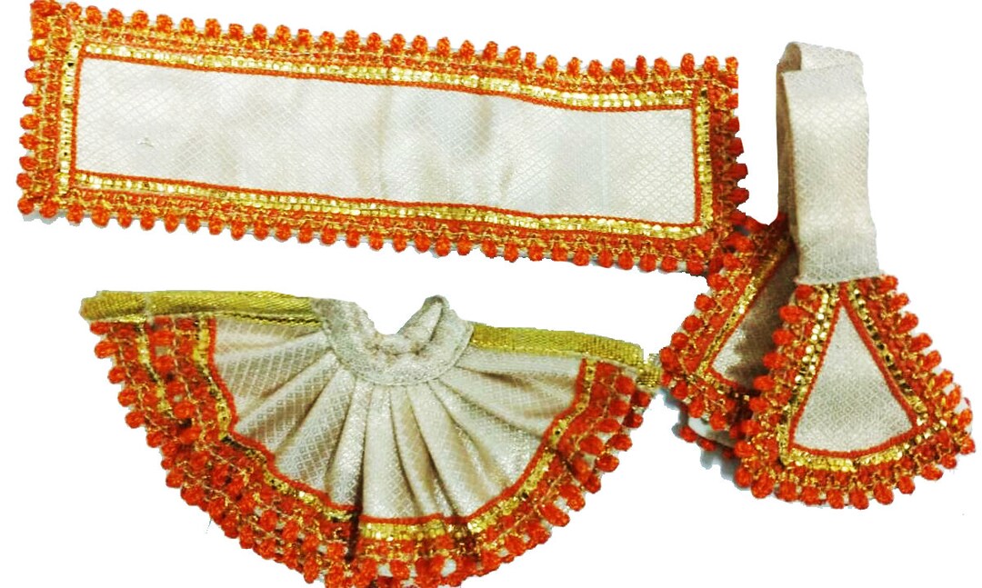 Creme Jacquard Fabric Jagannath, Baldeva and Subhadra Dress - Etsy