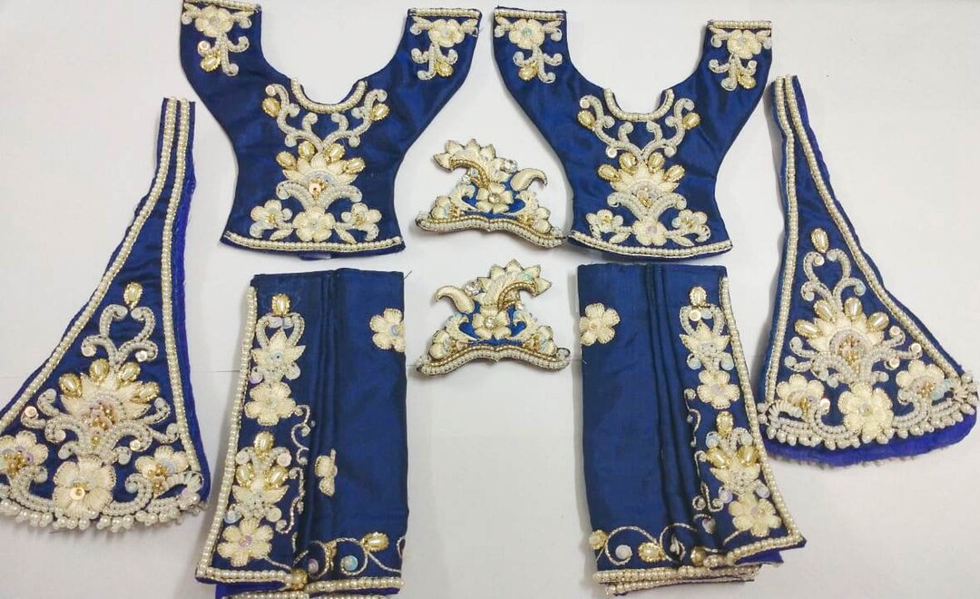 Navy Blue With Zardozi Gaur Nitai Dress 3 Inch - Etsy