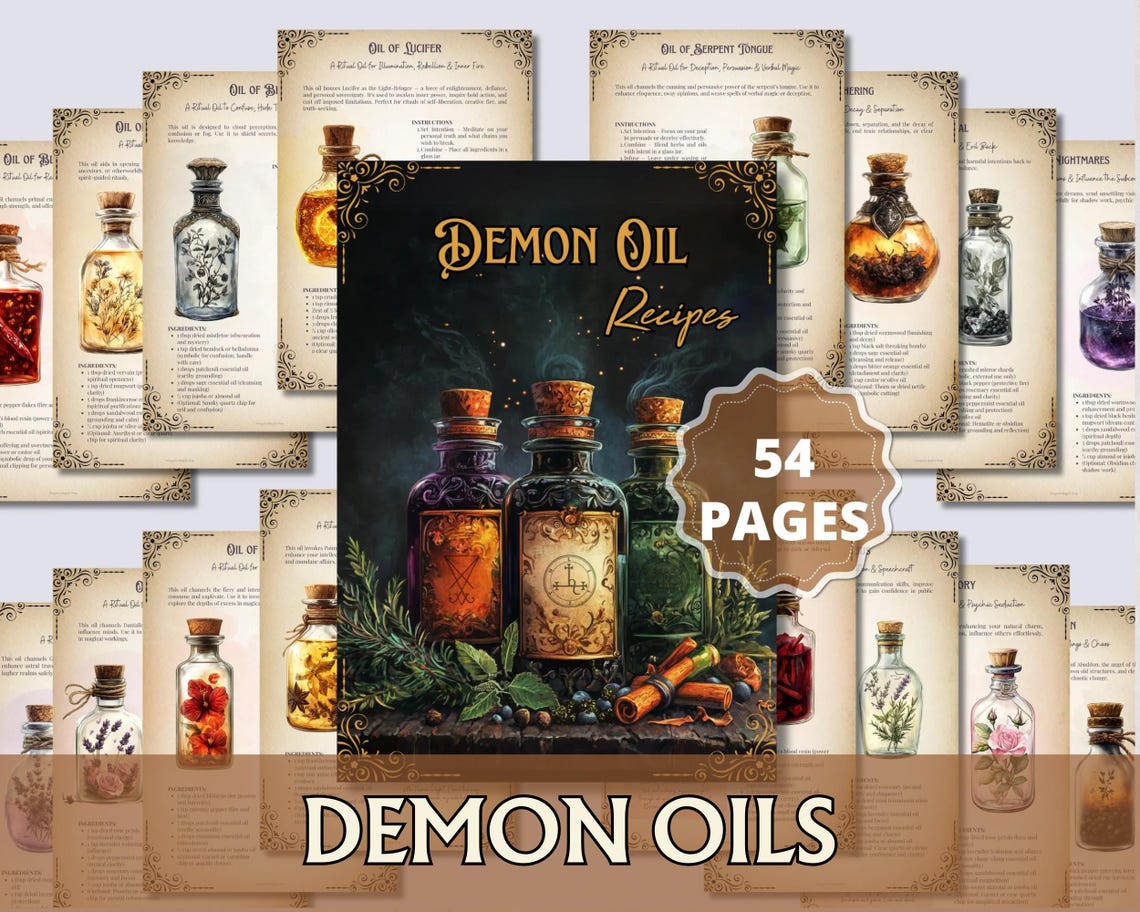 Demon Oils Grimoire | Ritual Oil Recipes for Power, Protection ...