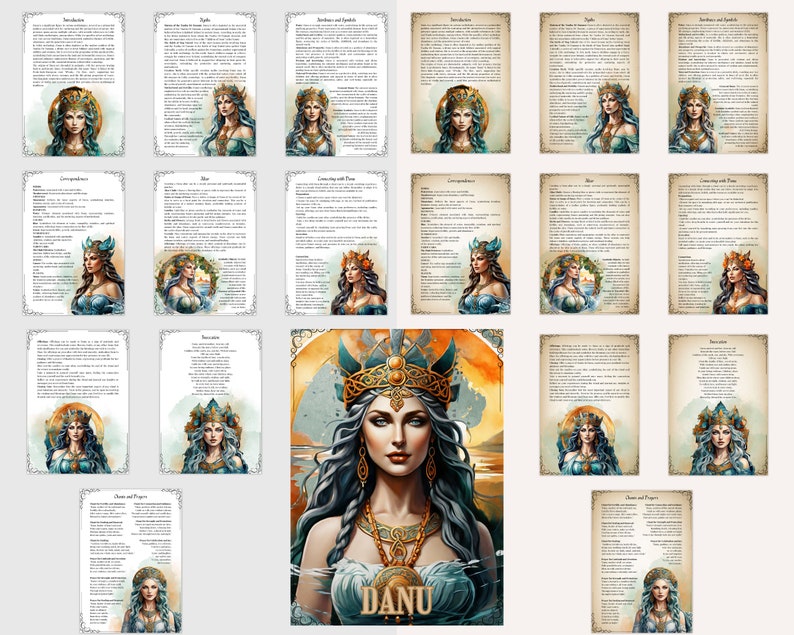 Danu Celtic Goddess Mythology Pages for Grimoire (PDF) - Etsy