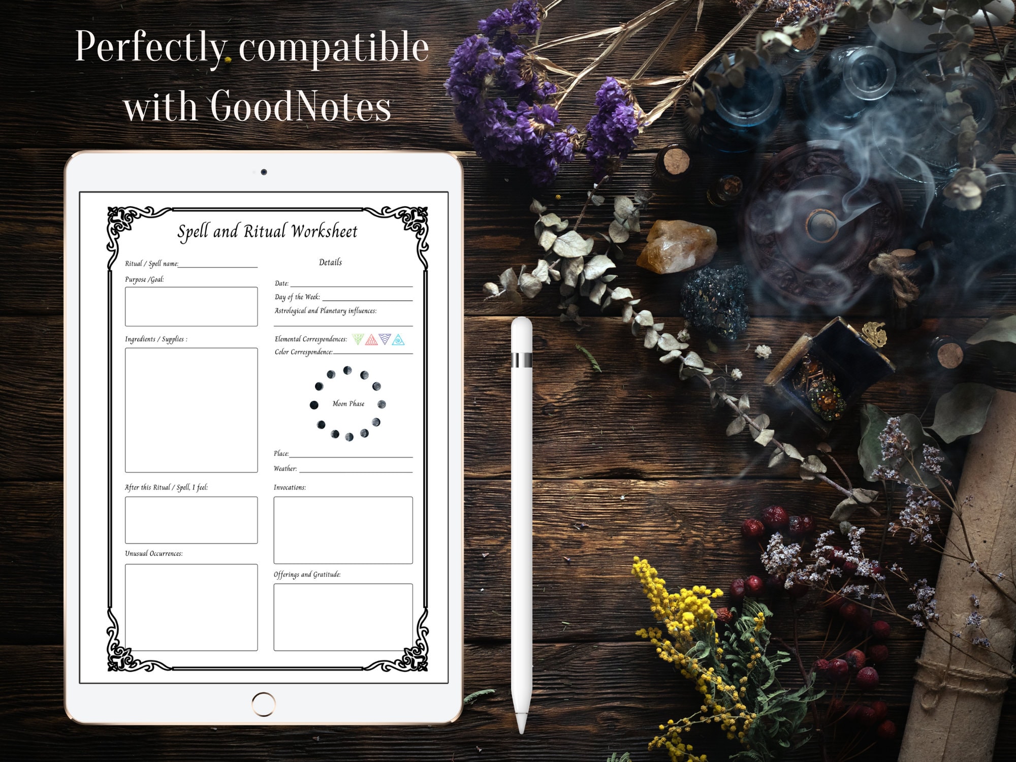 Spell & Ritual Templates: Printable Book of Shadows Worksheet (PDF) - Etsy