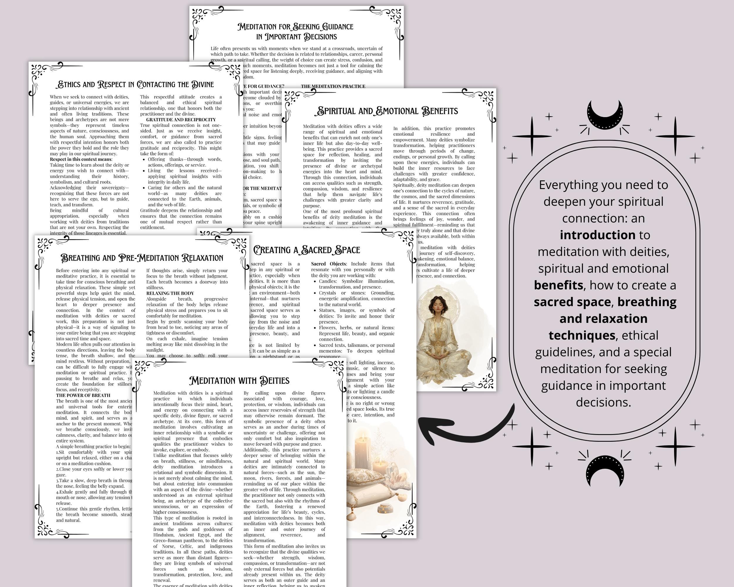 Meditation With Deities Printable Grimoire Pages – Spiritual Connection ...