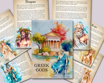 The 12 Greek OLYMPIAN GODS and GODDESSES | Instant Digital Download ...