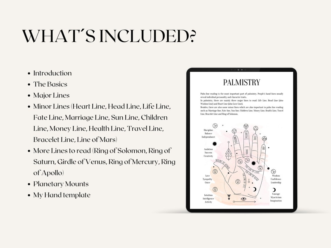 Palmistry Basics Palm Reading Grimoire Pages Modern Grimoire - Etsy