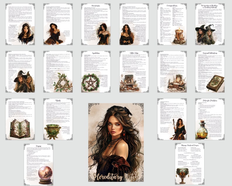 Hereditary Witch Grimoire Pages: Book of Shadows Printable (PDF) - Etsy