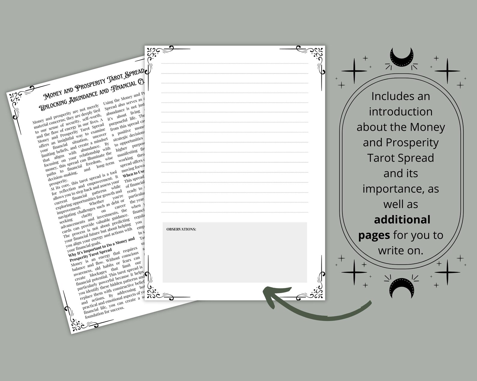 Money & Prosperity Tarot Spreads Journal: Financial Guidance (printable ...