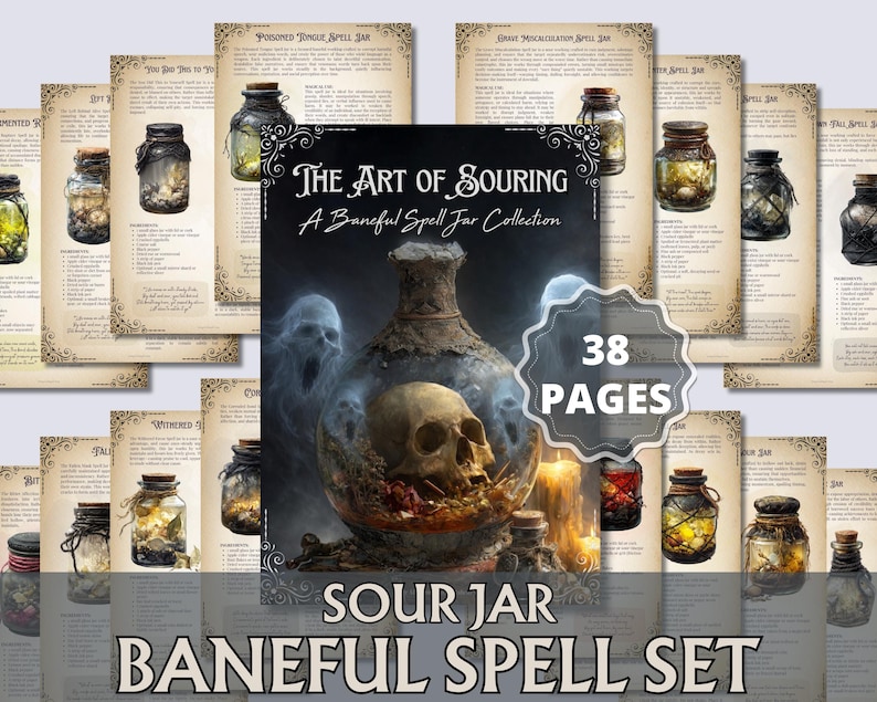 Sour Jar Spells & Baneful Magic | Witchcraft Ritual | Printable Dark ...