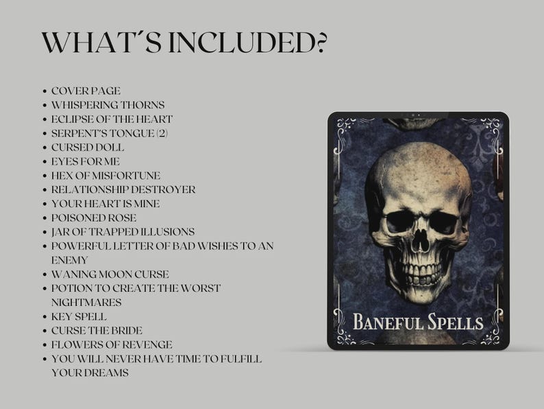 Baneful Spells Grimoire Printable | Dark Magic and Shadow Work ...