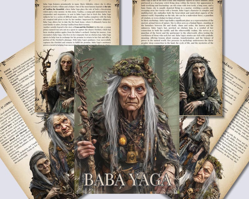 Baba Yaga Grimoire Pages: Slavic Folklore Witch (printable PDF) - Etsy
