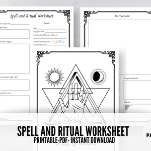 Spell & Ritual Templates: Printable Book of Shadows Worksheet (PDF ...