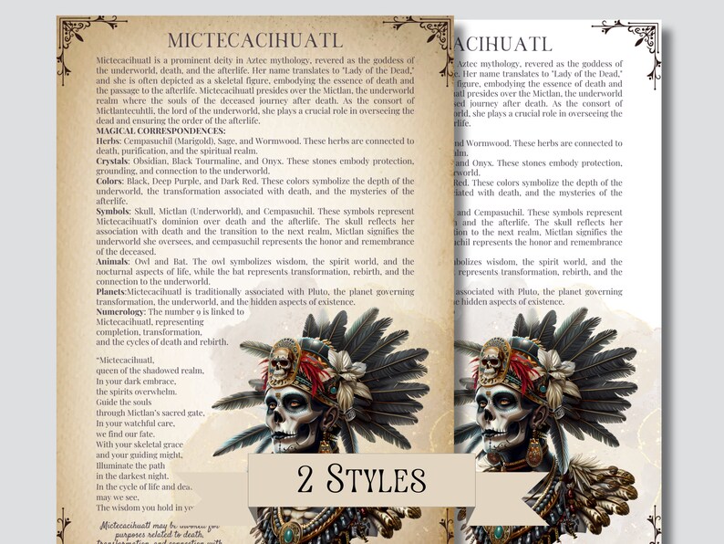 Aztec Gods and Goddesses Grimoire – Ancient Mexican Deity Printable ...